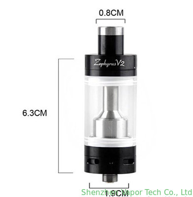 AAAAA Quality Zephyrus V2 Atomizer Clone Zephyrus V2 Tank Sub ohm Tank Replaceable OCC Coils Vaporizer 5ml Capacity RTA supplier