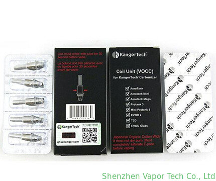 Authentic Kanger Upgraded Dual Coils VOCC Organic Cotton Coil for Aerotank Mega Mini protank 3 EVOD 2 glass T3D atomizer supplier
