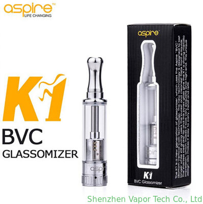 100% Autentic Aspire K1 BVC eGo Atomizer Clearomizer 1.5mL Pyrex Glass Tank Aspire K1 Glassomizer With Huge Vapor supplier