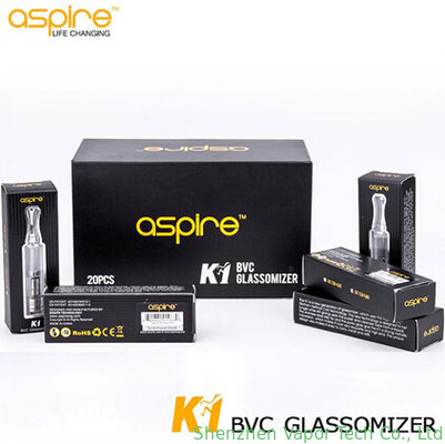 100% Autentic Aspire K1 BVC eGo Atomizer Clearomizer 1.5mL Pyrex Glass Tank Aspire K1 Glassomizer With Huge Vapor supplier