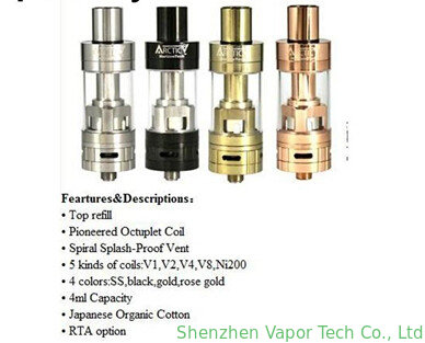 .Horizon Arctic V8 tank Original Horizon Arctic V8 Tank sub ohm with Arctic V1 V2 V4 V8 Ni200 Coil Horizon Arctic V8 Ato supplier