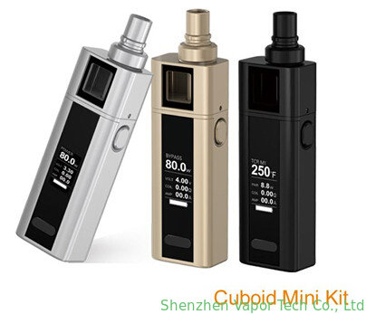 Authentic Joyetech Cuboid Mini 80W Kit 2400mAh TC starter kit with Cuboid Mini box mod 5ML Square Tank fit Notch Coil supplier