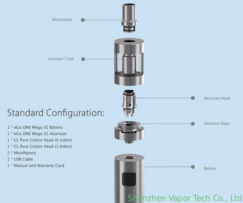New arrive 19mm * 142mm joyetech ego one v2 xl kit 2200mah, ego starter with Silver, Black, White, Red, Blue, Orange supplier