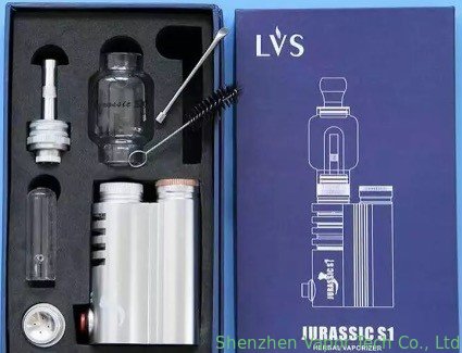 Jurassic S1 burning LVSMOKE dry herb herbal vaporizer pen JurassicS1 electric water pipe glass CHAMBER CERAMIC COIL star supplier