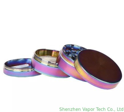 Beautiful 50mm Rainbow Grinders 4 Piece Grinder Zinc Alloy Material Top Quality Tobacco Herb Spice Crusher Fast Shipping supplier
