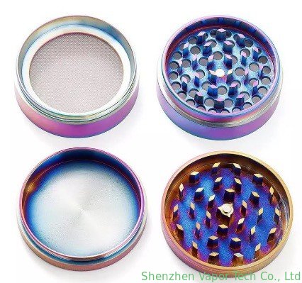Beautiful 50mm Rainbow Grinders 4 Piece Grinder Zinc Alloy Material Top Quality Tobacco Herb Spice Crusher Fast Shipping supplier