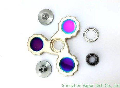 Starss fidgettoy with rainbow insert Fidget Spinner EDC Honorgo tri-Spinner Spin 4min 3 colors with r188 full ss bearing supplier
