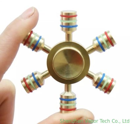 Brass EDC Hand spinner Hand Spinner 6 Spins Fidget Spinner DIY Ceramic Bearing Focus Toys Decompression Toy supplier