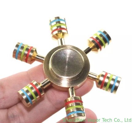 Brass EDC Hand spinner Hand Spinner 6 Spins Fidget Spinner DIY Ceramic Bearing Focus Toys Decompression Toy supplier
