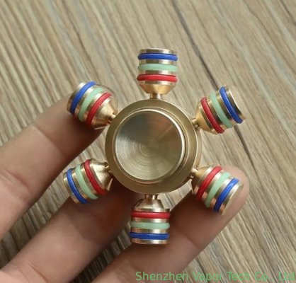 Brass EDC Hand spinner Hand Spinner 6 Spins Fidget Spinner DIY Ceramic Bearing Focus Toys Decompression Toy supplier