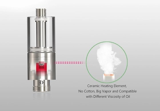 CBD oil cartridge 0.5ml capacity ceramic heating coil no cotton Metal Part and Surface Treatment  pyrex glass