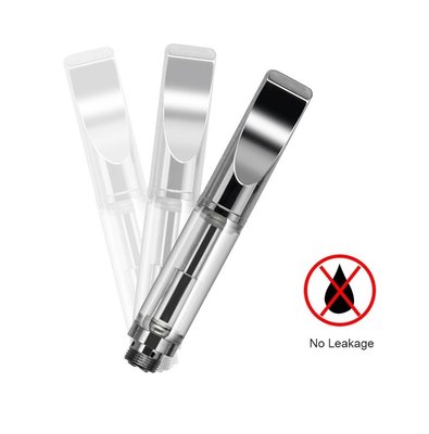 CBD oil tank cartridge with 510 thread stainless steel material metal tip pyrex glass 1.0ml capacity ceramic coil