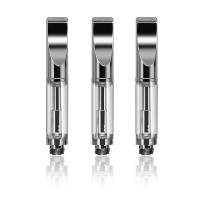CBD oil tank cartridge with 510 thread stainless steel material metal tip pyrex glass 1.0ml capacity ceramic coil