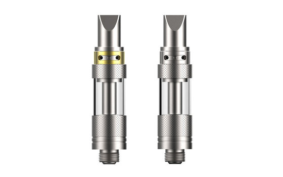 1.0ml oil capacity CBD cartridge and Stainless Steel mouthpiece pyrex glass tube and ceramic coil metal tip 510 thread