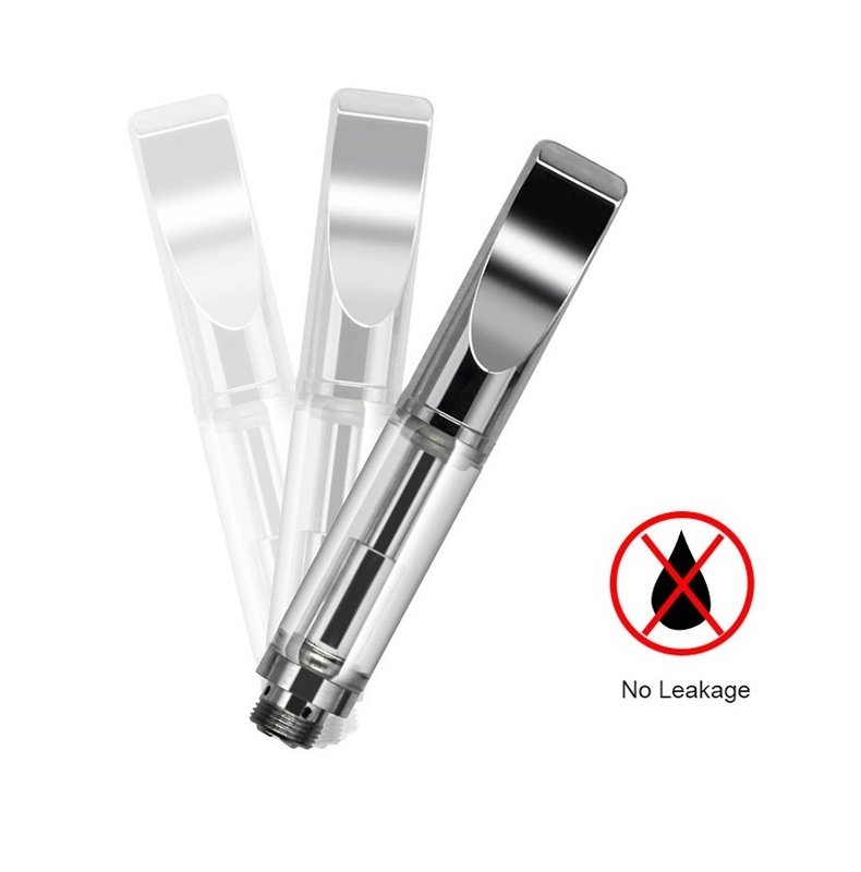 CBD oil tank cartridge with 510 thread stainless steel material metal tip pyrex glass 1.0ml capacity ceramic coil