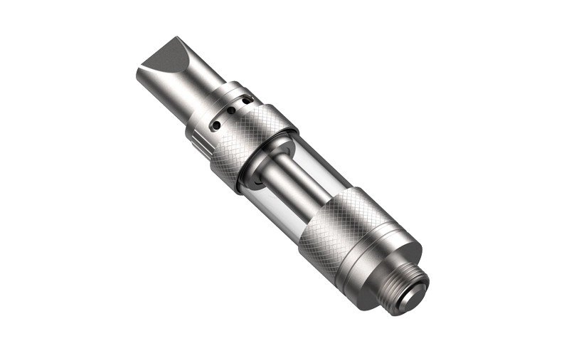 CBD oil  cartridge with 1.2ohm resistance 0.5ml oil capacity stainless steel and metal grip ceramic coil 510 thread