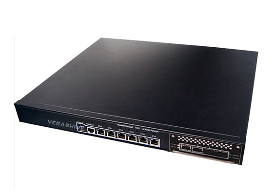 1U rackmount 6 gigabit RJ45 LAN , 2 SFP+ optical fiber ports Network firewall barebone / Router supplier