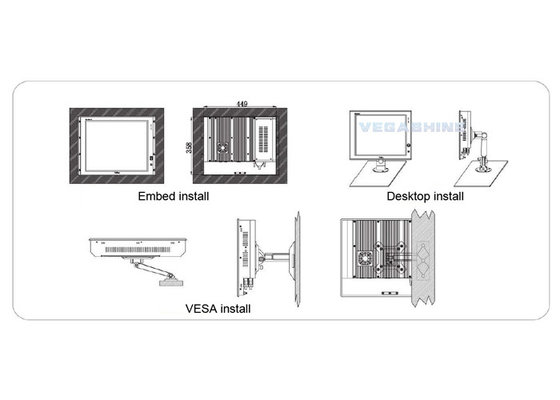 19 inch TFT LED screen fanless Industrial Panel computer Intel Core i7 IP65 grade supplier