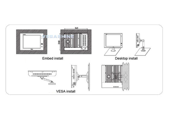 12" inch TFT LED screen fanless Industrial Panel pc Intel Core i7 IP65 grade supplier