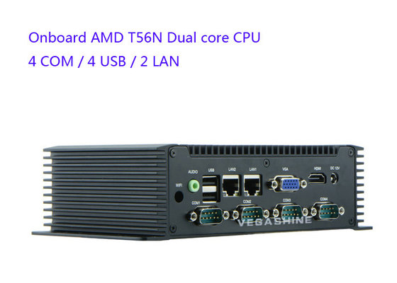 AMD T56N Dual Core CPU Industrial Embedded Computer VAG / HDMI Display Barebone Server supplier