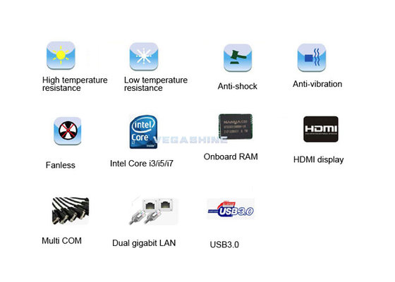 Intel Core i3-3217U rugged industrial embedded PC DVI / HDMI / VGA display supplier