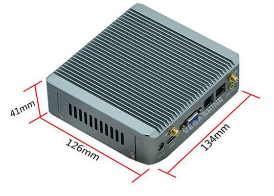 High End 2 LAN Fanless nano computer , Intel Bay Trail Celeron J1800 Mini Barebone PC supplier