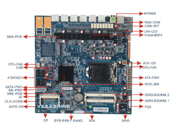 Intel B85 Support Intel Haswell LGA1150 cpu 6 LAN network security firewall motherboard supplier