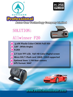 Portable Vehicle Black Box DVR H.264 With 5.0 Million Pixels CMOS Sensor