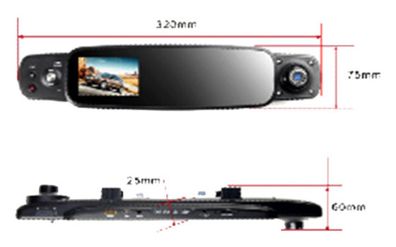 3 CH of Cameras Channel  Vehicle Black Box DVR V9712 HD Lens , 3 Inch LTPS