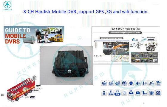 Surveillance 3G Mobile DVR For Vehicle , CCTV Car Mobile DVR CE , FCC , Rhos