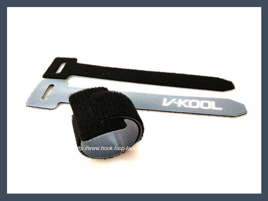 Pin type hook and loop cable tie,black