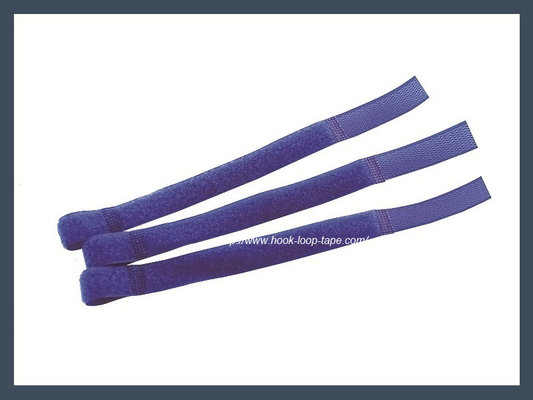 High quality q type hook and loop velcro cable tie,blue