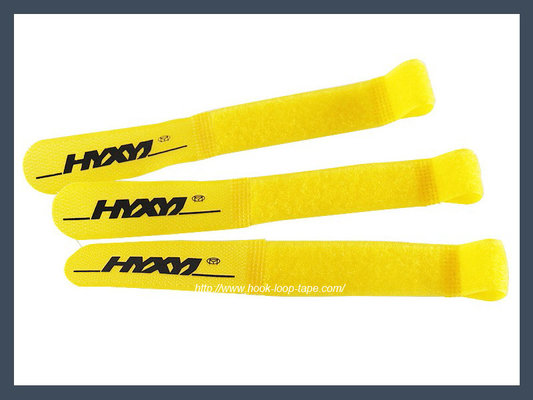China factory q type hook and loop velcro cable tie,yellow