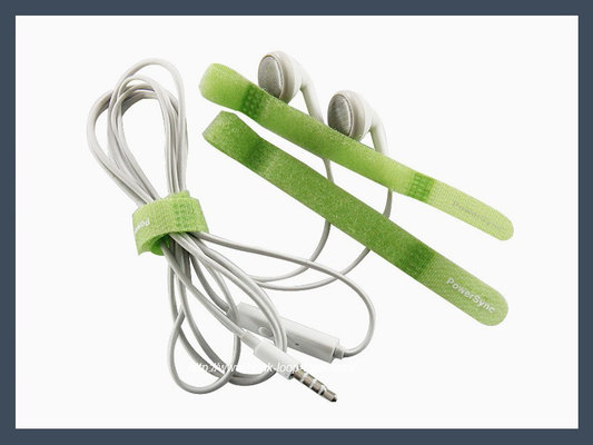 made in china q type hook and loop velcro cable tie,green