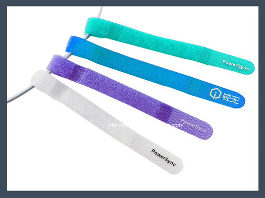 widely use q type hook and loop velcro cable tie,colours