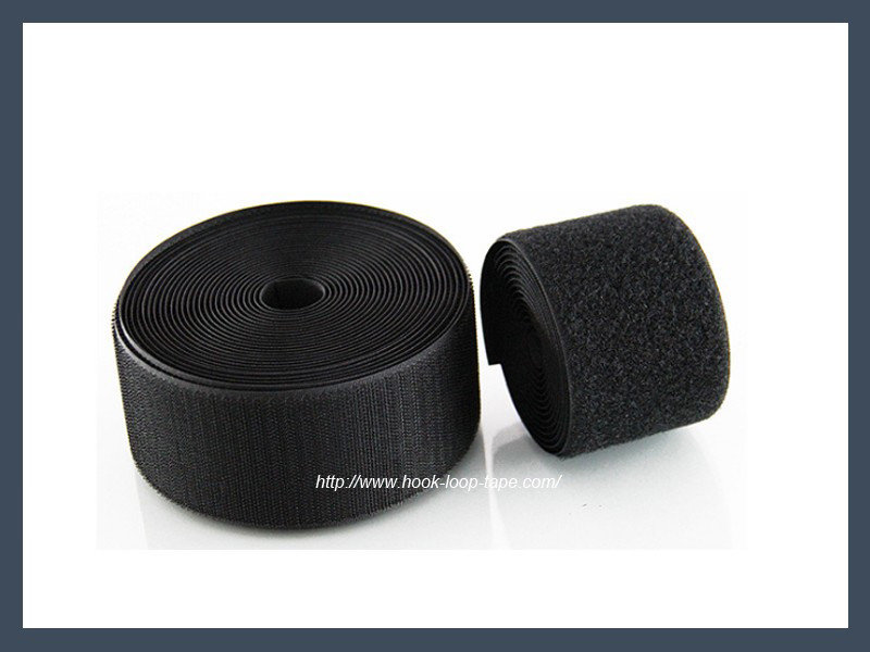 china factory 40%nylon 60%polyester blended hook and loop velcro strap,black