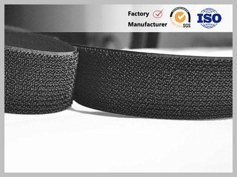 self adhesive hook and loop tape Black reusable single Sided hook and loop , A grade hook and loop strap Silk printing