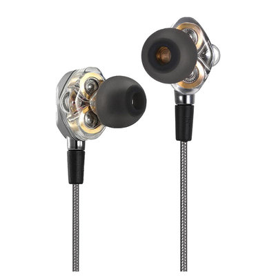 Dual dynamic driver earphone,Game video hifi in-ear earphones with in-line microphone supplier