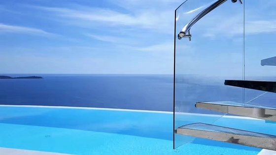 Spiral Staircase VH06S  Spiral Stainless Steel Stair Tread Beech Curved Glass Handrail 304 Stainless Steel