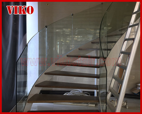 Curved Staircase Curved Spiral Glass Railing 12mm Thickness Tempered Glass Railing Australia Building Code Interior desi
