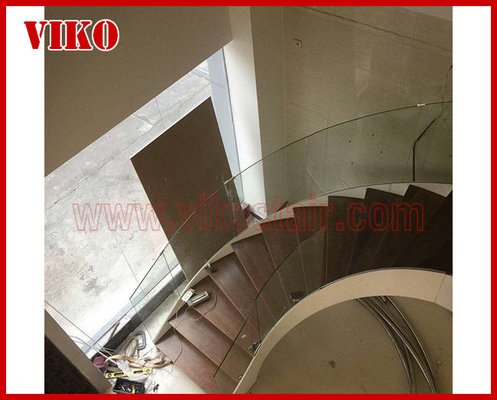 Curved Staircase Curved Spiral Glass Railing 12mm Thickness Tempered Glass Railing Australia Building Code Interior desi