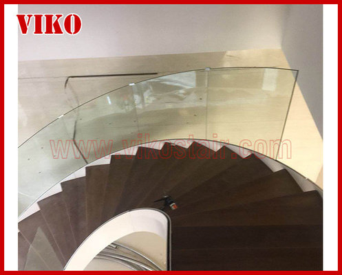 Curved Staircase Curved Spiral Glass Railing 12mm Thickness Tempered Glass Railing Australia Building Code Interior desi