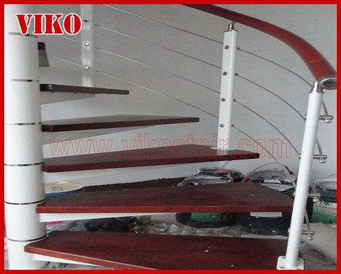Spiral StaircaseVH16S Tread Beech 304 Stainless Steel  Spiral Stainless Steel Stair Handrail Railing Glass