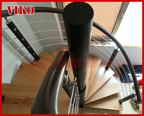 Spiral StaircaseVH19S  Carbon Steel  PVC Tread Beech 304 Stainless Steel   Stainless Steel Stair Handrail Railing Glass