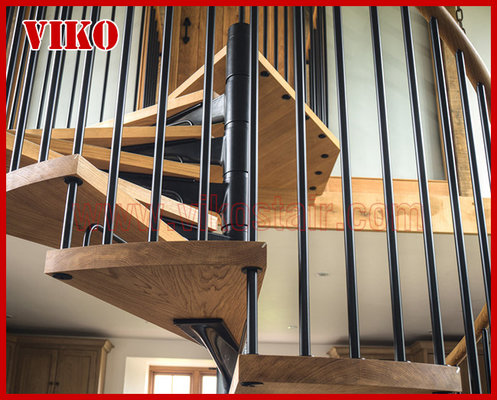 Spiral StaircaseVH20S Baluster Carbon Steel Tread Beech 304 Stainless Steel Stainless Steel Stair Handrail Railing Glass