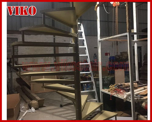 Spiral Staircase VH22S   Aluminum Tread Beech  304 Stainless Steel Stainless Steel Stair  Handrail Railing Glass