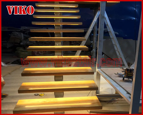 Straight Stringer Staircase VK05S Tempered Glass, 304 Stainless steel glass stainoff,stainless steel handrail