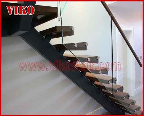 Straight Stringer Staircase VK06S  304 Stainless steel glass stainoff,stainless steel handrail,Glass