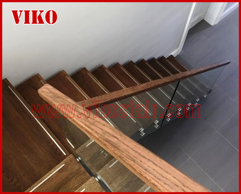 Straight Stringer Staircase VK06S  304 Stainless steel glass stainoff,stainless steel handrail,Glass