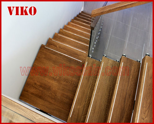 Straight Stringer Staircase VK06S  304 Stainless steel glass stainoff,stainless steel handrail,Glass